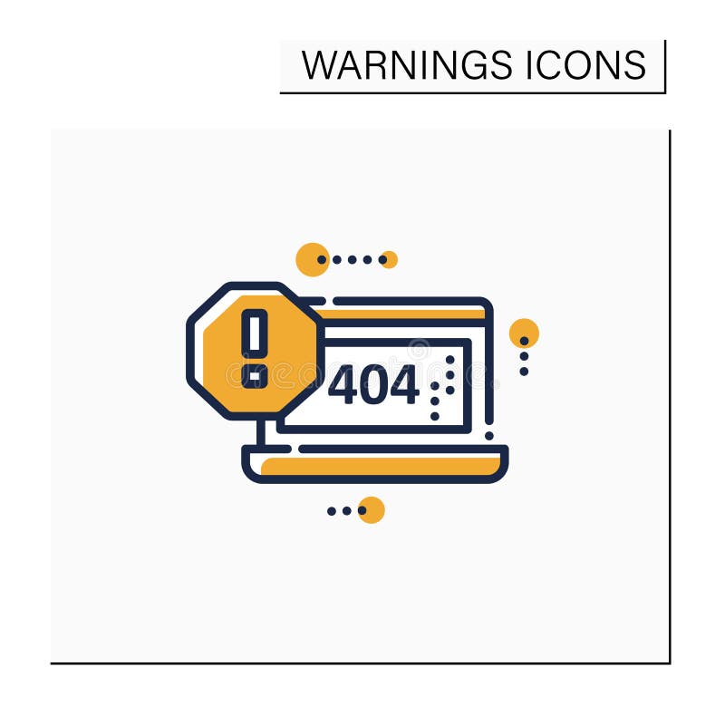 Error Color Icon Set Isolated on White Background Stock Illustration ...