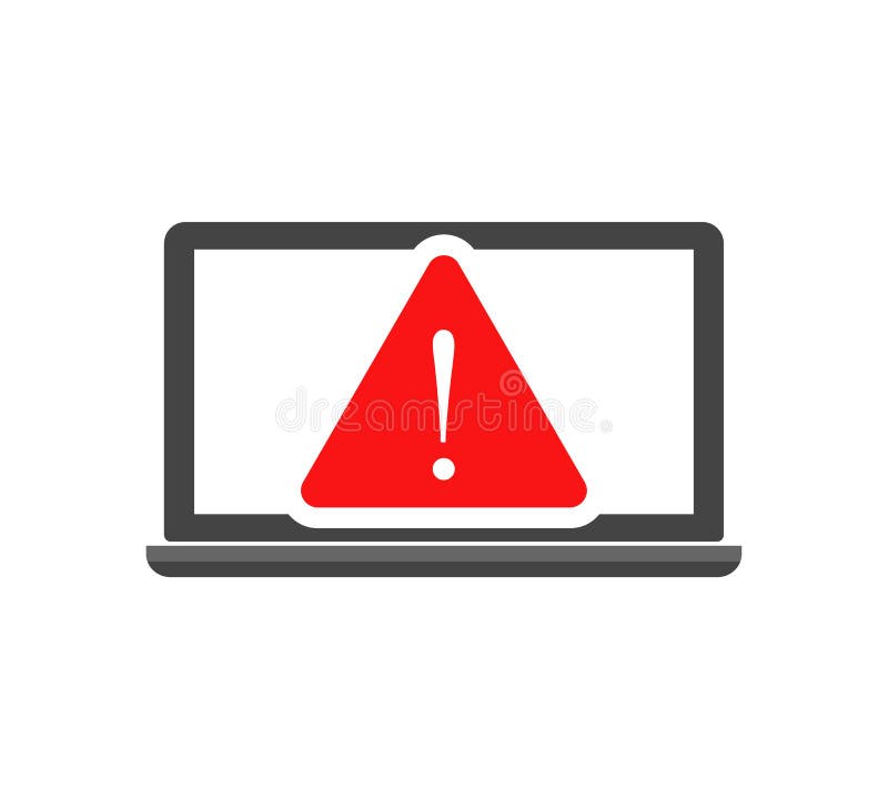 Error on Computer Monitor on White Isolated Background Stock Vector ...