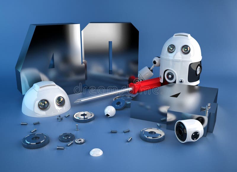 Android Robot Flying with Envelppe. E-mail Delivery Concept Stock ...