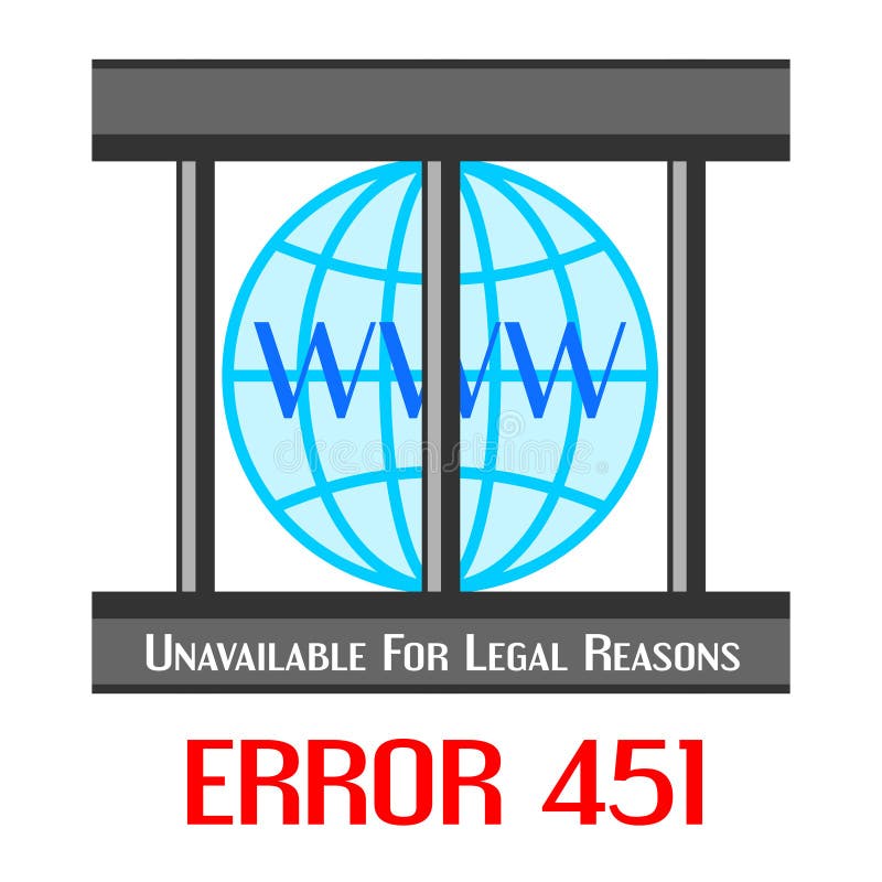 Error 451 Concept with Policeman Stock Vector - Illustration of page ...