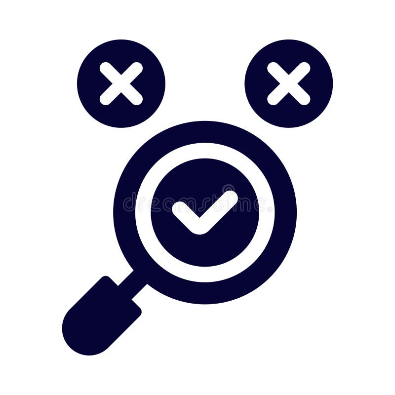 Error, Correction, Magnifier, Search, Check, Tick, Correct Search Icon ...