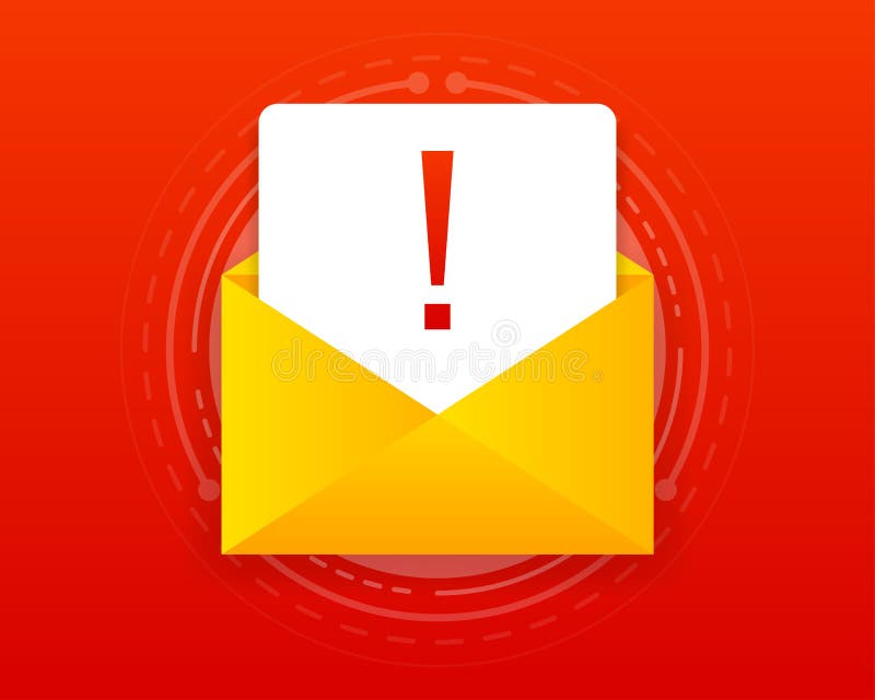 Error Email Message Banner. Scam Alert Red Message. Vector Illustration ...