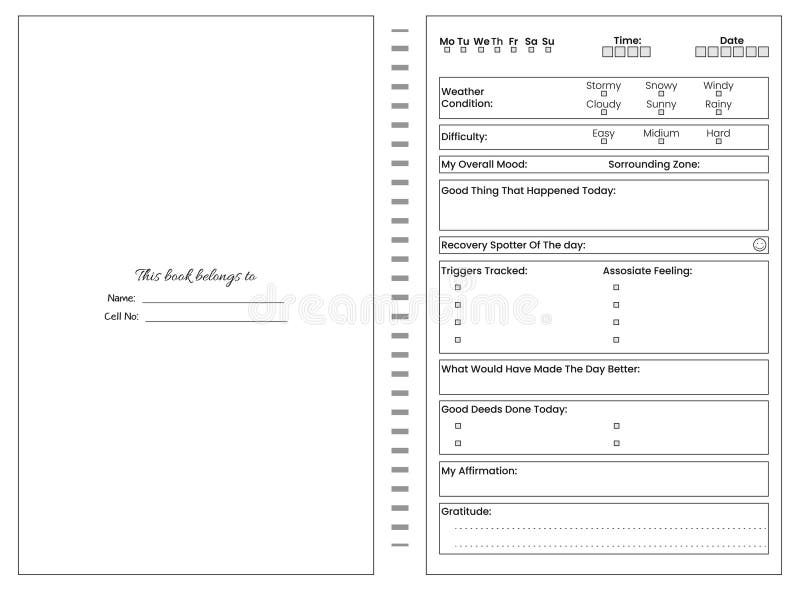 Thrift Haul Tracking Notebook Printable Template Stock Illustration ...