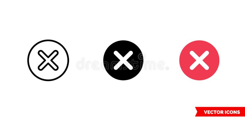 Error Icon of 3 Types Color, Black and White, Outline. Isolated Vector ...