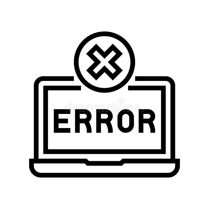 Error on Laptop Display Line Icon Vector Illustration Stock Vector ...
