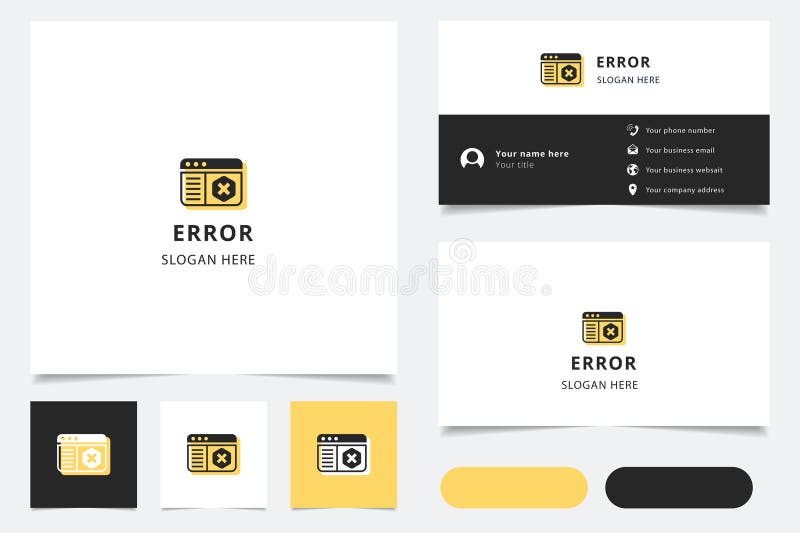 Error Logo Design with Editable Slogan. Branding Book and Business Card ...