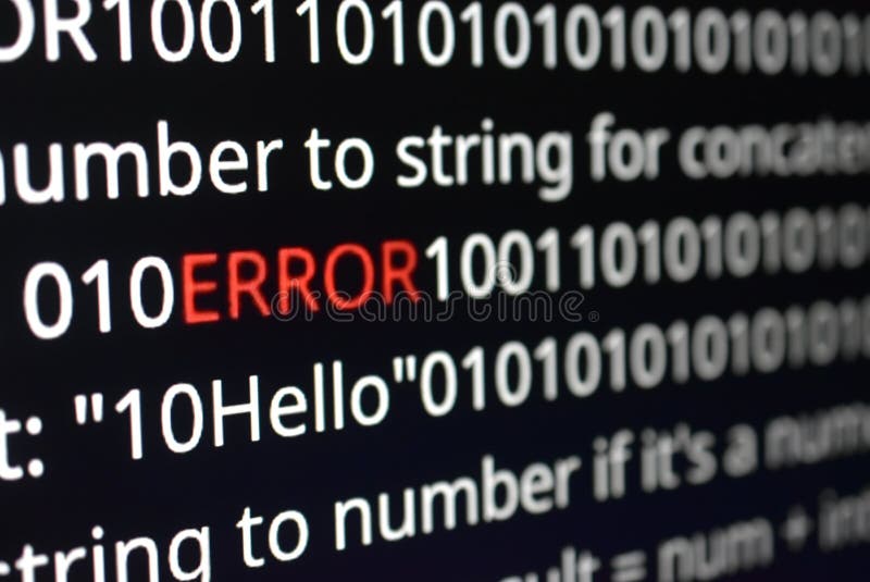 Error Message on AI Code Screen with Binary Code Stock Photo - Image of cyber, computer: 390354342