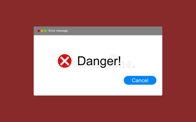 Error Message Computer Window Alert Popup. System Error Vector Icon ...