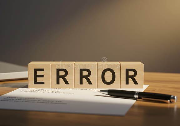 Error Message Concept Wooden Blocks with Error Text on Desk with Pen ...