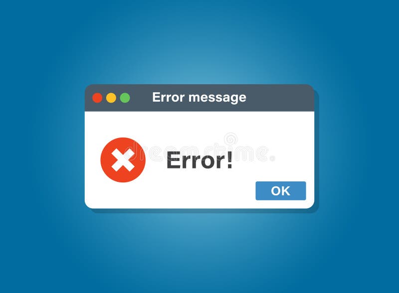 Error Message Icon in Flat Style. Computer Window Alert Vector ...
