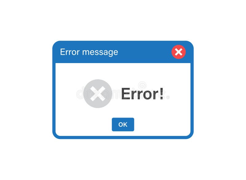 Error Message Icon in Flat Style. Computer Window Alert Vector ...