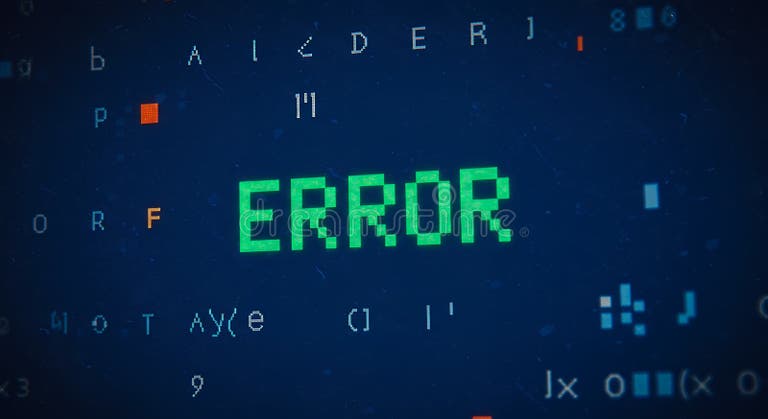 Error Message Pixelated Glitch Art Retro Tech Failure, Digital ...