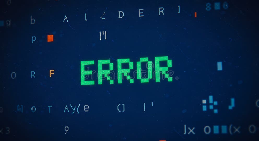 Error Message Pixelated Glitch Art Retro Tech Failure, Digital ...