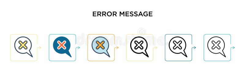 Error Message Vector Icon in 6 Different Modern Styles. Black, Two ...