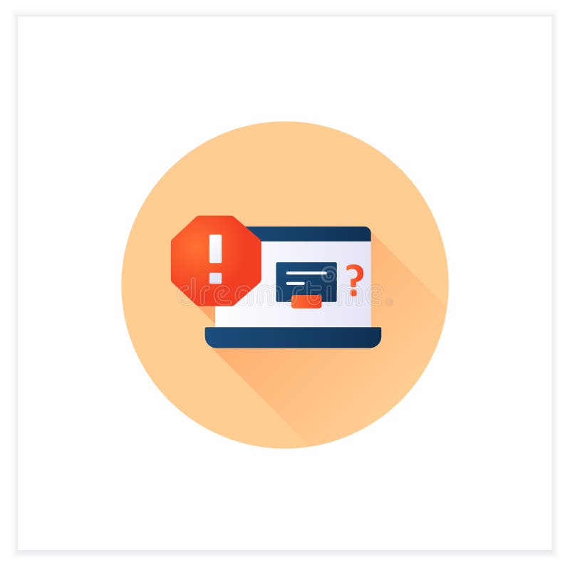 Error Notification Flat Icon Stock Vector - Illustration of homepage ...