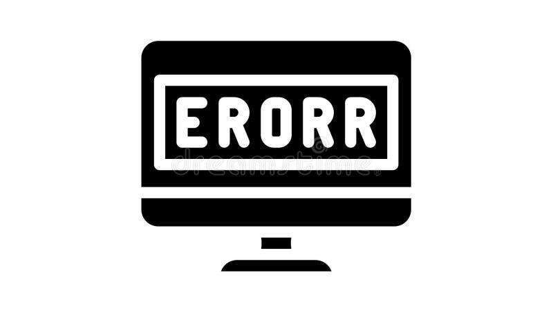 Error Operating System Glyph Icon Animation Stock Footage - Video of ...