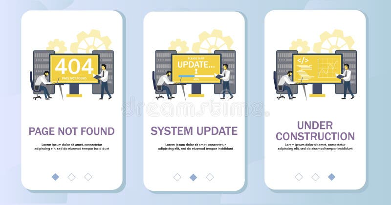 Under Construction Website Page, Web Banner Vector Template Stock ...