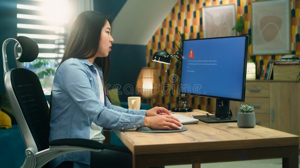 Error on Pc during 3D Modeling Stock Image - Image of freelancer, video ...