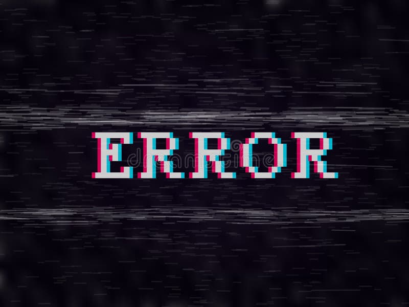 Error Pixel Style Glitch VHS Retro Effect Stock Vector - Illustration ...