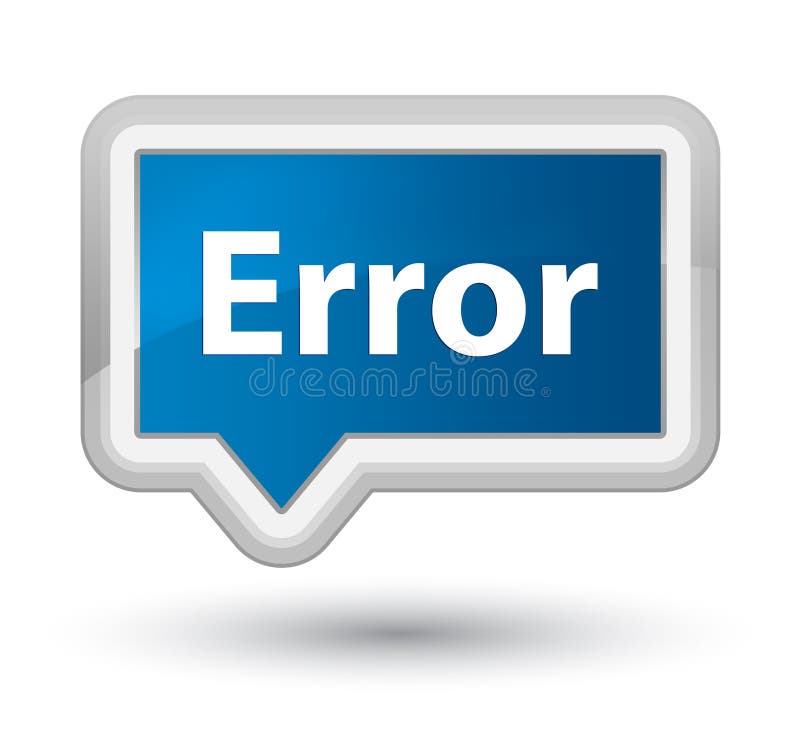 Error Prime Blue Banner Button Stock Illustration - Illustration of ...