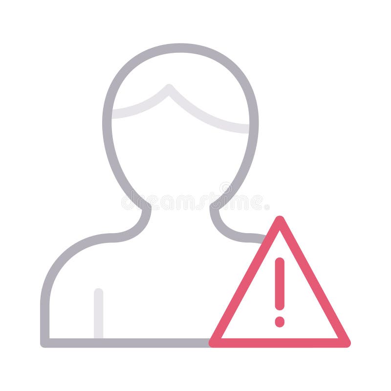 Error Profile Thin Color Line Vector Icon Stock Vector - Illustration ...