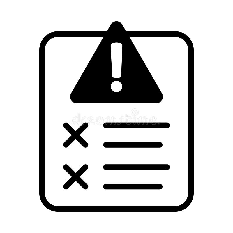 Error Report Icon, Failed Test Vector Icon. Stock Vector - Illustration ... Error Report Icon, Failed Test Vector Icon. Stock Vector - Illustration ...