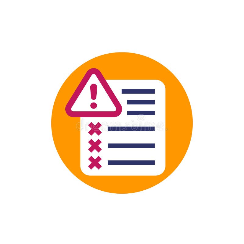 Error Report Icon on White, Vector Stock Vector - Illustration of ...