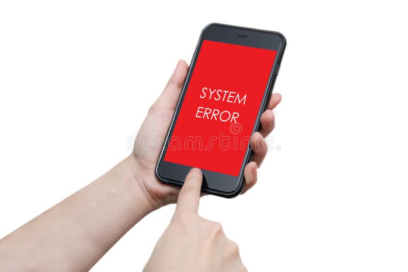 Error on Smartphone Screen in People Hand Stock Photo - Image of people ...