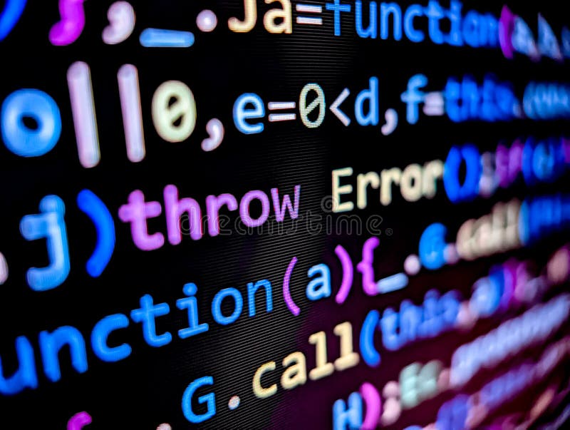 Error Text in Computer Code Displayed on Pixelated Screen with Colorful ...