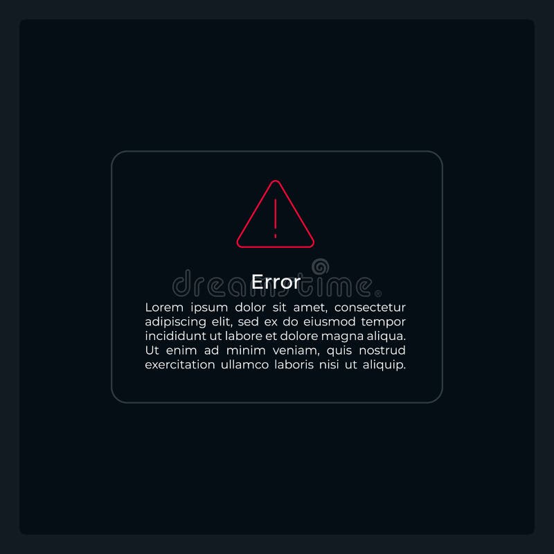 Error Warning Info UI Element Template Stock Vector - Illustration of infographic, design: 264897444
