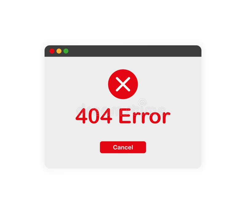 Window of User Interface. Critical Error Warning Message on White ...