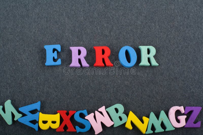 ERROR Word on Red Background Composed from Colorful Abc Alphabet Block ...