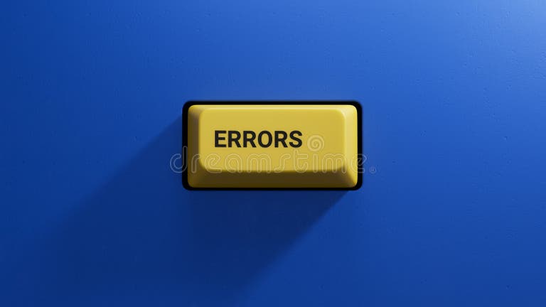 Errors Word Concept. Yellow Button Stock Illustration - Illustration of ...