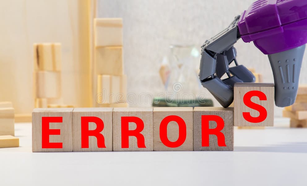 ERRORS Word Made with Building Blocks Stock Photo - Image of typography ...