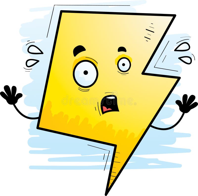 Erschrockener Karikatur-Blitz Vektor Abbildung - Illustration von panik ...