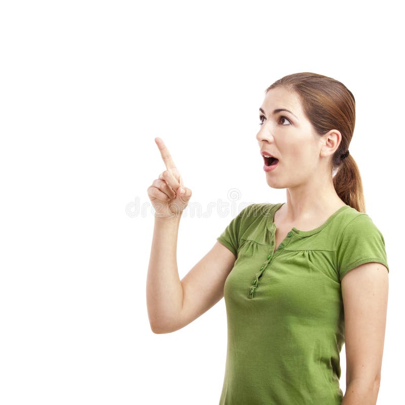 Erstaunen Sie Frau stockfoto. Bild von hintergrund, öffnung - 14438564