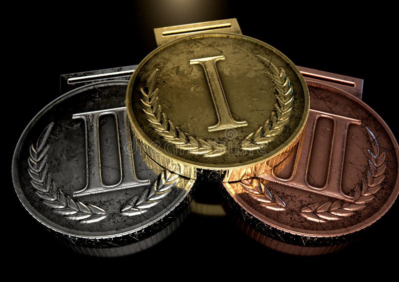 Erste Zweite Und Dritte Medaillen Stock Abbildung - Illustration von ...