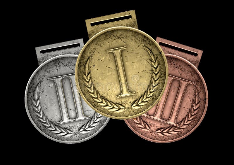 Erste Zweite Und Dritte Medaillen Stock Abbildung - Illustration von ...