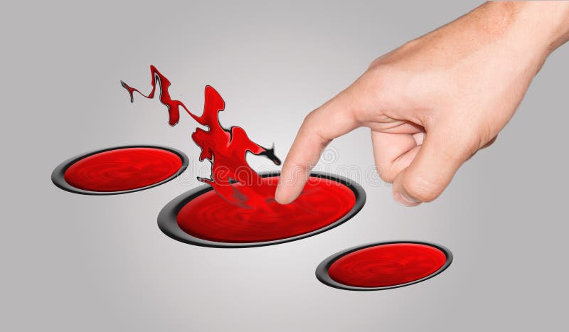 Erstechen Sie Finger in stockfoto. Bild von klicken, hand - 37956688