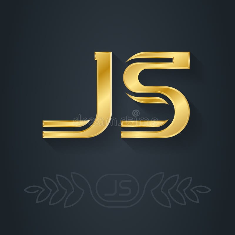 Erstmaliges Gold Logo Von J Und S Js Metallisches 3d Symbol Oder Logotyp Vorlage Vector