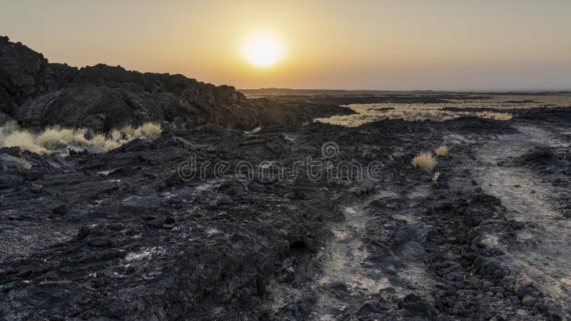 The Erta Ale Volcano in the Danakil Depression in Ethiopia. Stock Photo ...