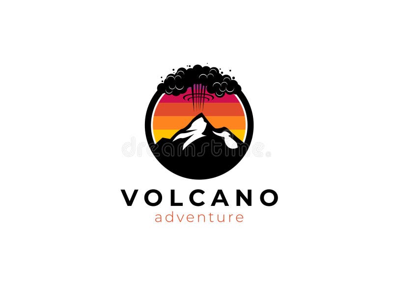 Erupction Volcano Mountain Logo Design Template. Volcano Vector Logo ...