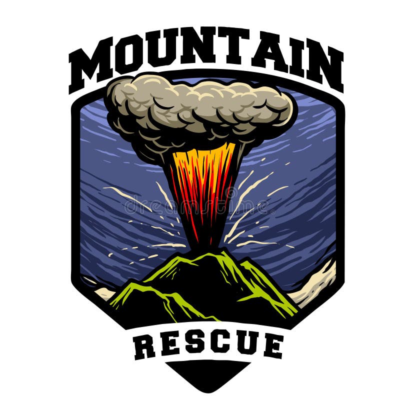Erupted mountain rescue stock vector. Illustration of magma - 185411624