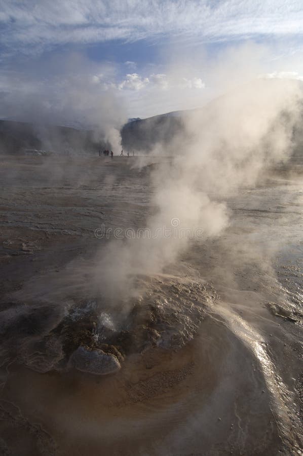 Erupting Geyser in Geothermal Field Stock Image - Image of park ...