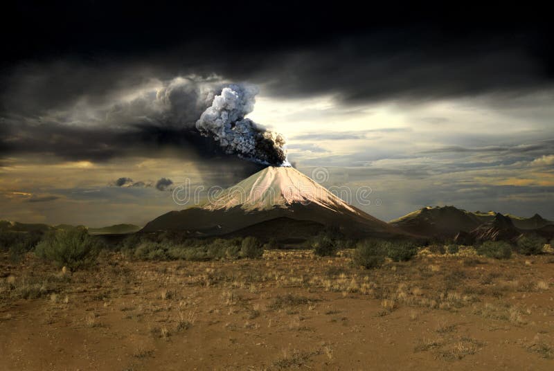 Volcanos and All Things Related Stock Illustration - Illustration of ...