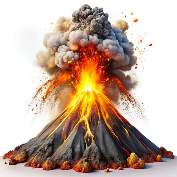 Erupting Volcano Lava Explosion Stock Illustration - Illustration of ...