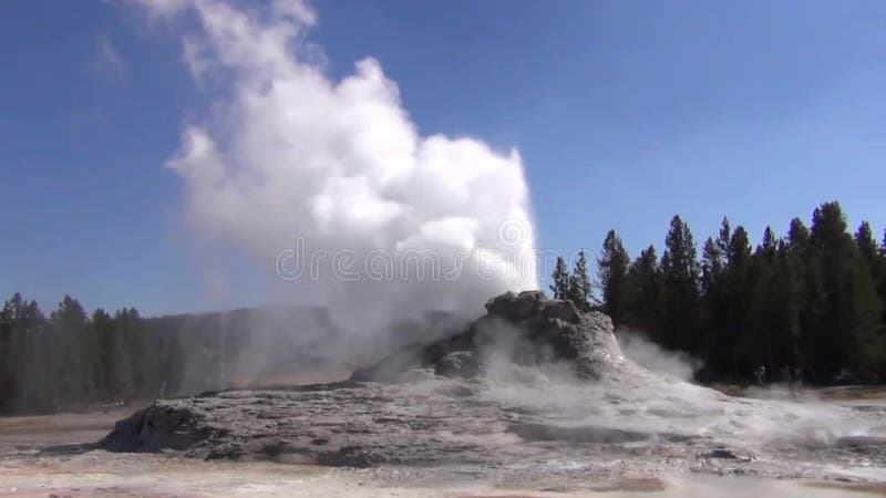 Castle Geyser Eruption Yellowstone Stock Footage - Video of features ...
