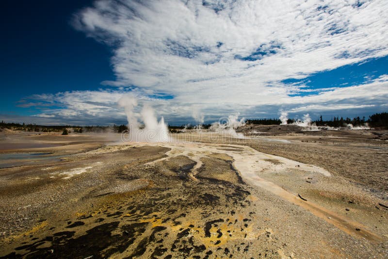 The Geothermal in Yellowstone Park Stock Image - Image of road ...