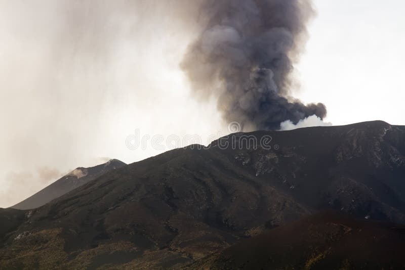 Eruption of Mount Etna stock image. Image of nature, paroxysm - 72652159