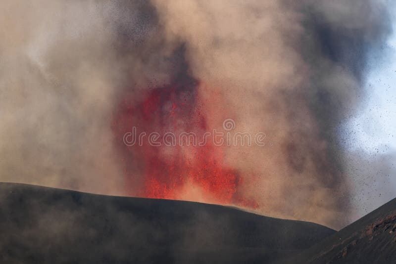 Eruption of Mount Etna stock photo. Image of eruption - 72654452